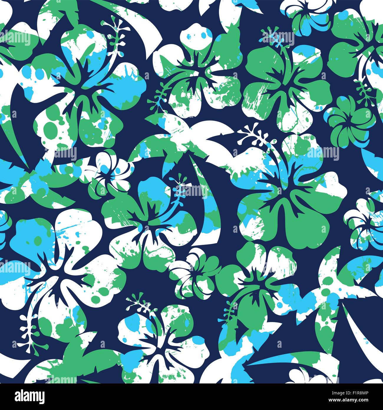 Blue Hawaiian Print Background