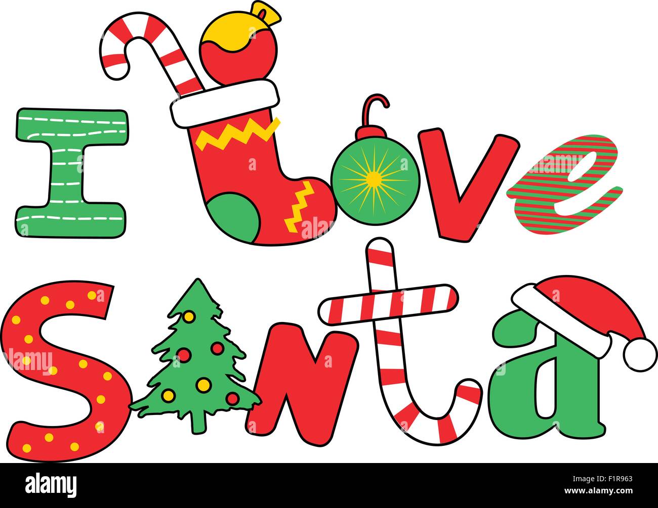 I love Santa word Stock Vector Image & Art - Alamy