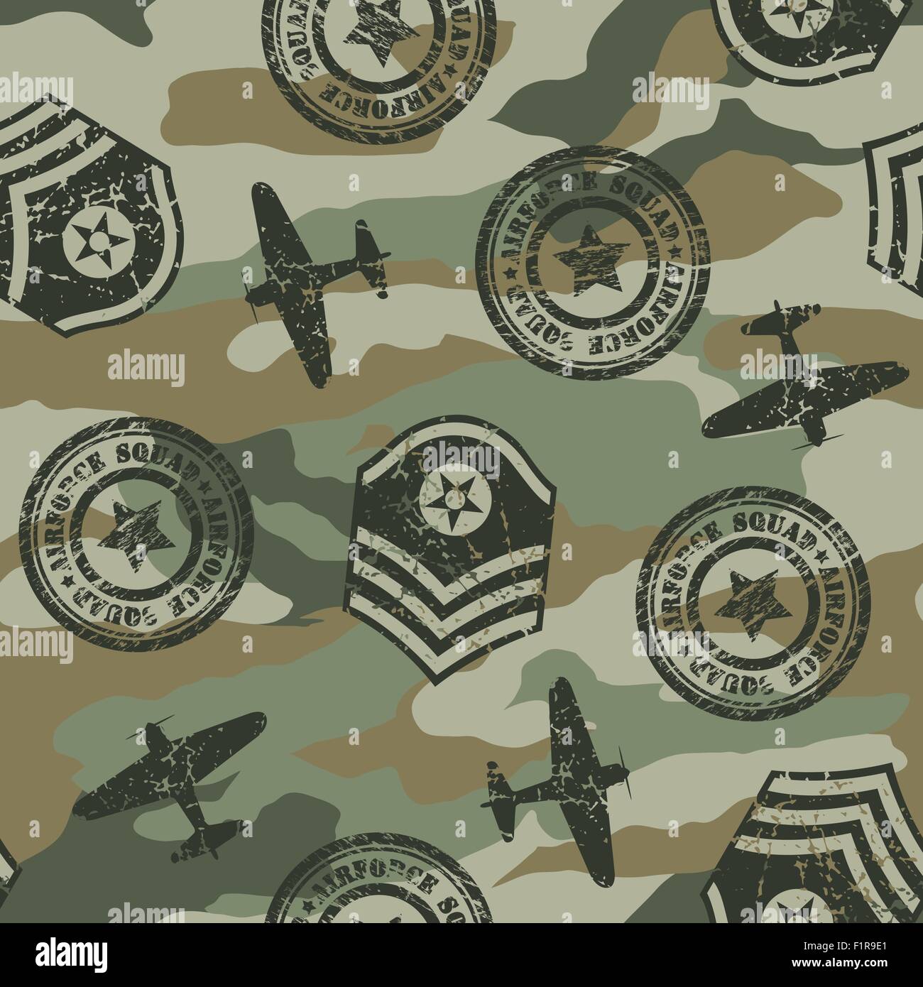 Military badges seamless pattern Stock Vector Image & Art - Alamy