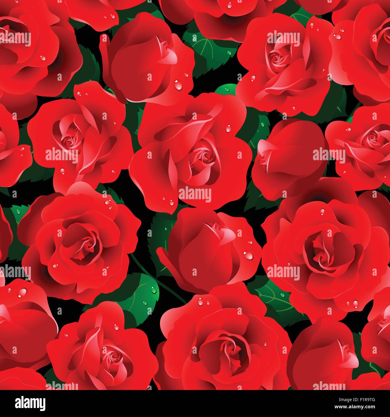 Wet roses Stock Vector Images - Alamy