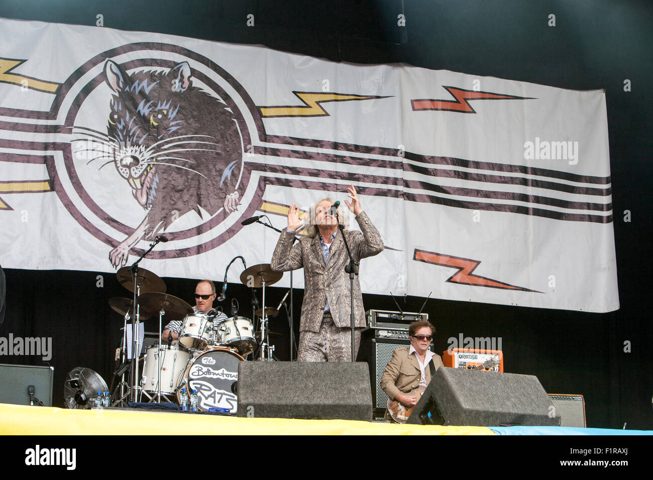 Ireland. 6th September, 2015. Bob Geldof (centre), lead singer of The ...