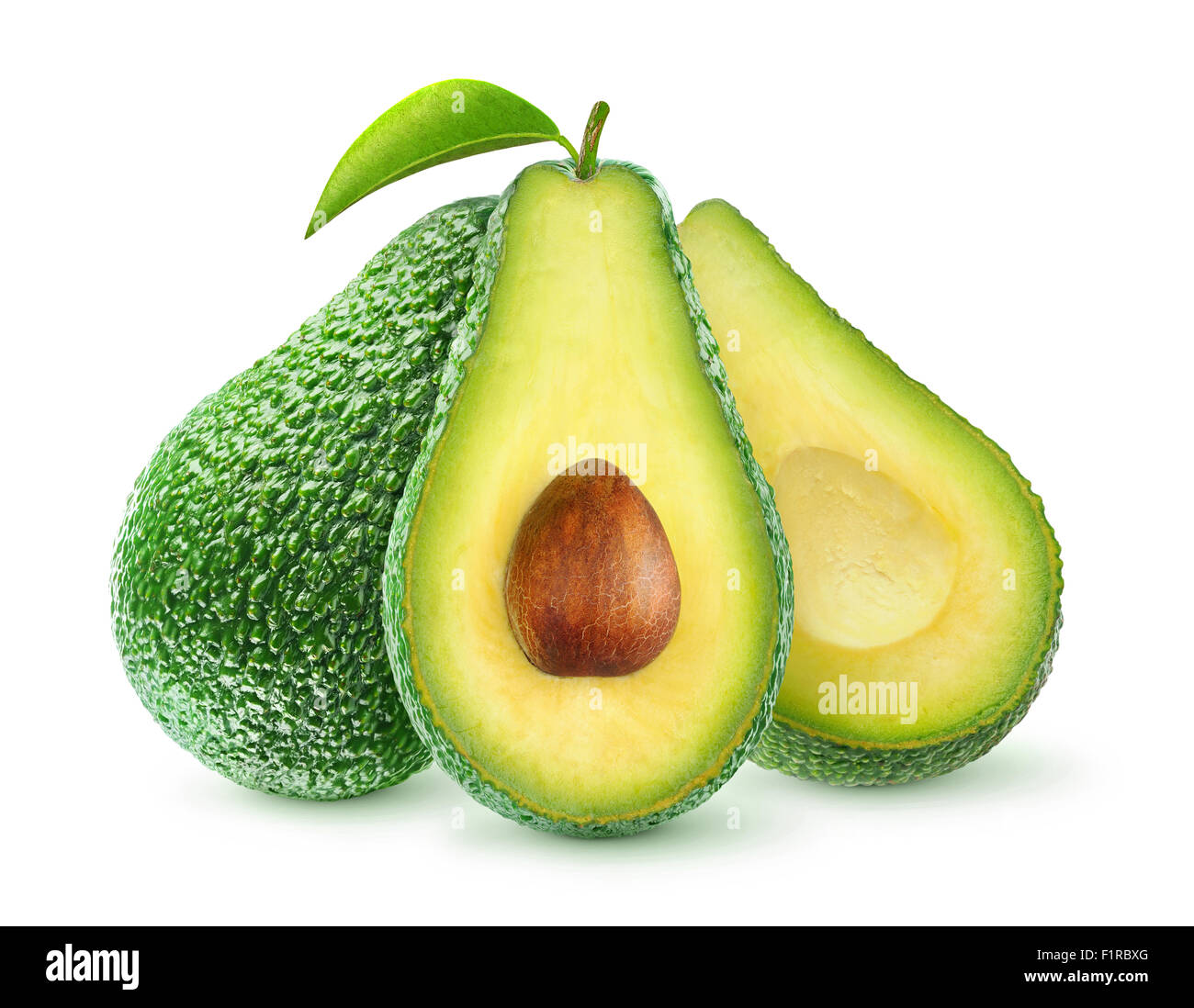 Fresh avocado fruits isolated on white, with clipping path Stock Photo ...