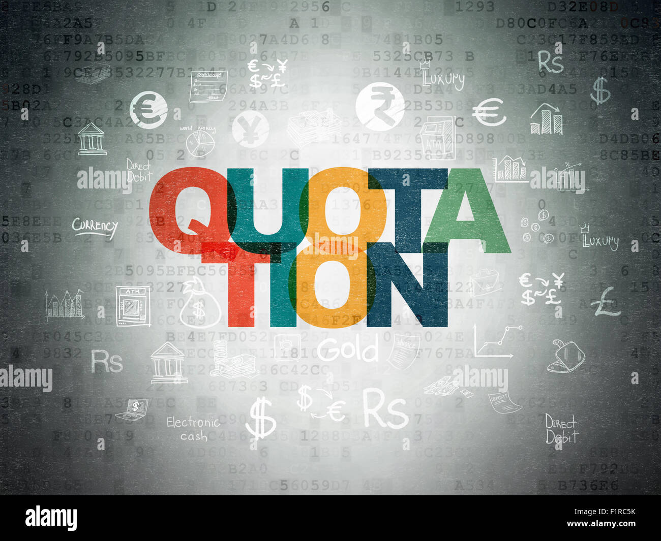 Currency concept: Quotation on Digital Paper background Stock Photo - Alamy