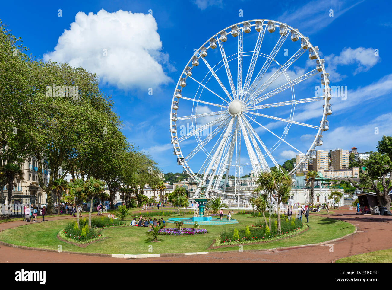 The "English Riviera Wheel" on the promenade in Torquay in summer 2015 ...