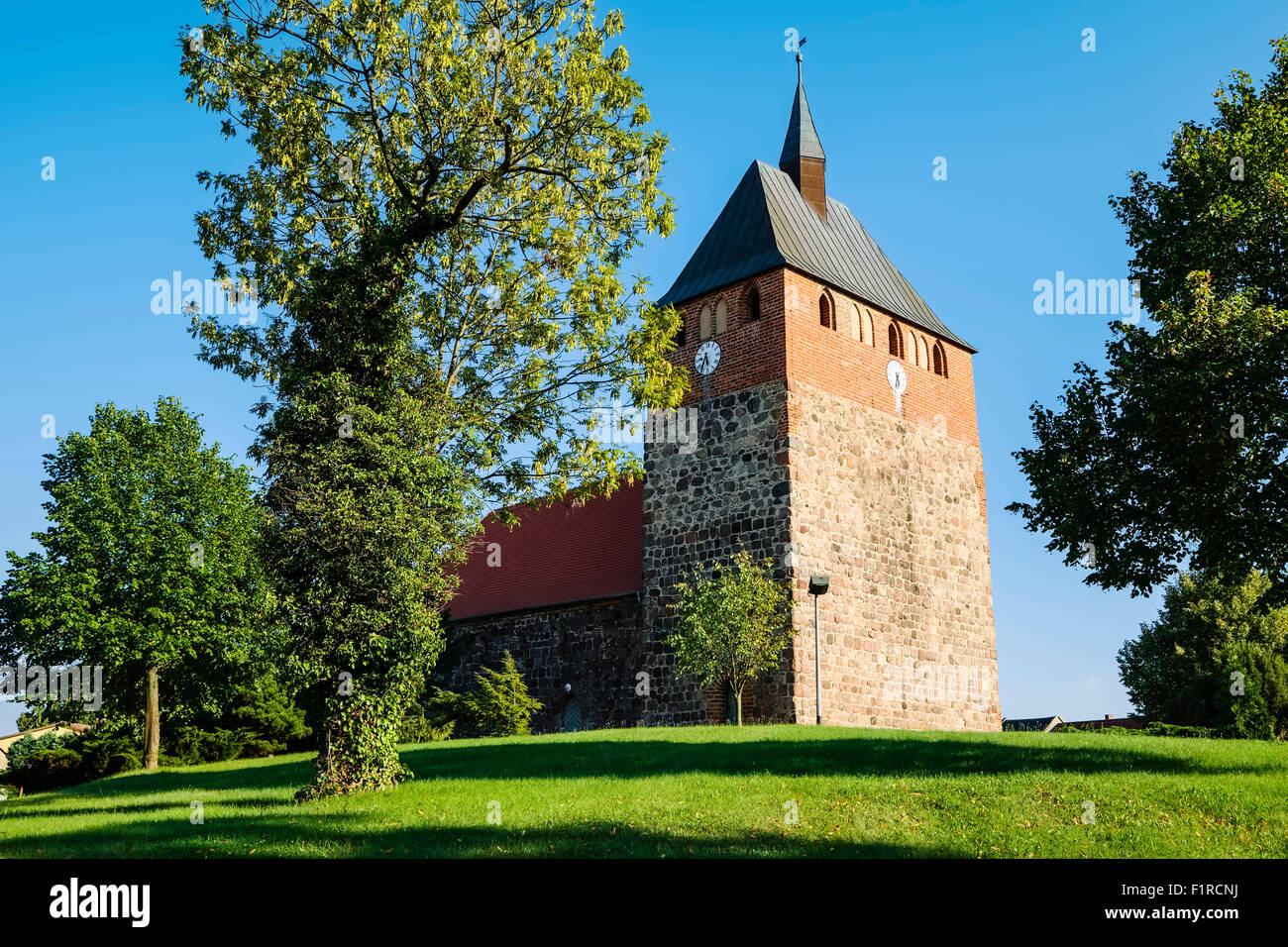 Village church Linthe, Brandenburg, Germany Stock Photo - Alamy