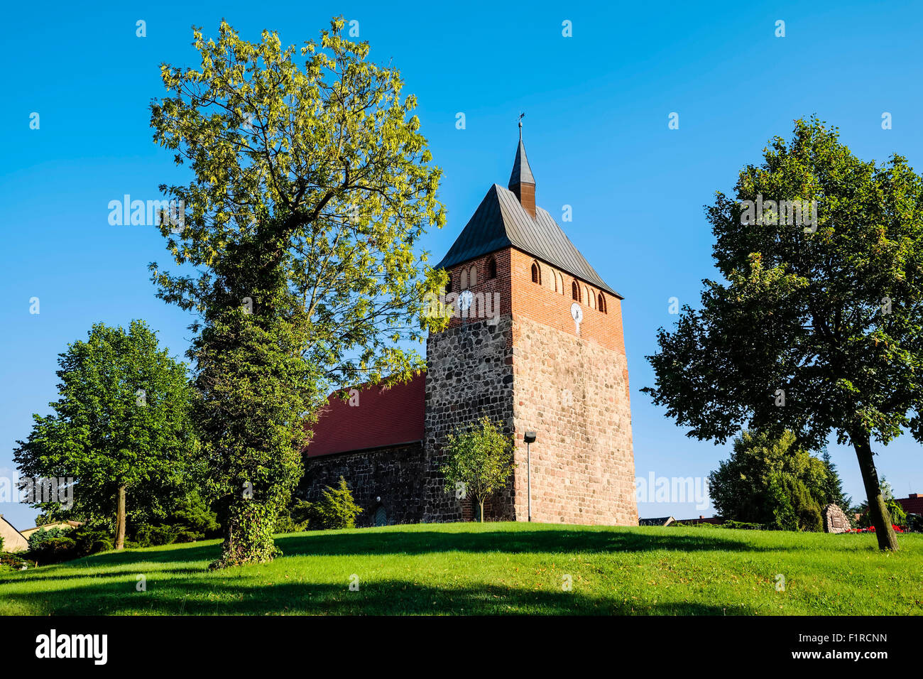 Village church Linthe, Brandenburg, Germany Stock Photo - Alamy