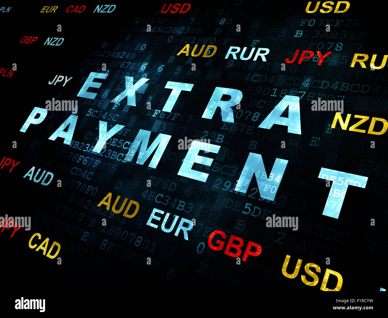 Money concept: Extra Payment on Digital background Stock Photo - Alamy