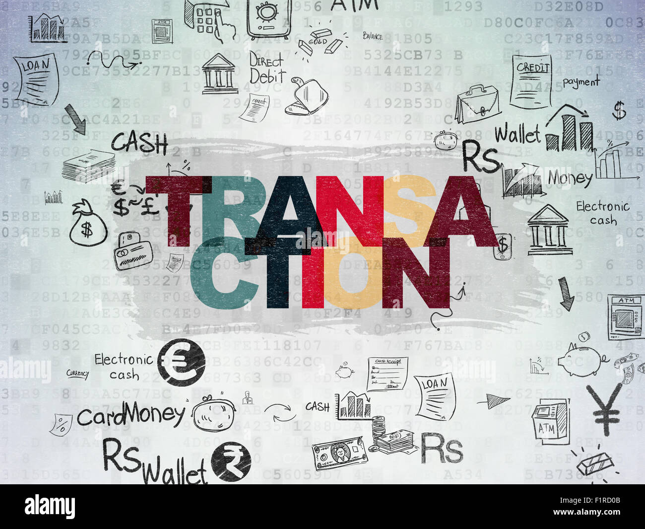 Money concept: Transaction on Digital Paper background Stock Photo - Alamy