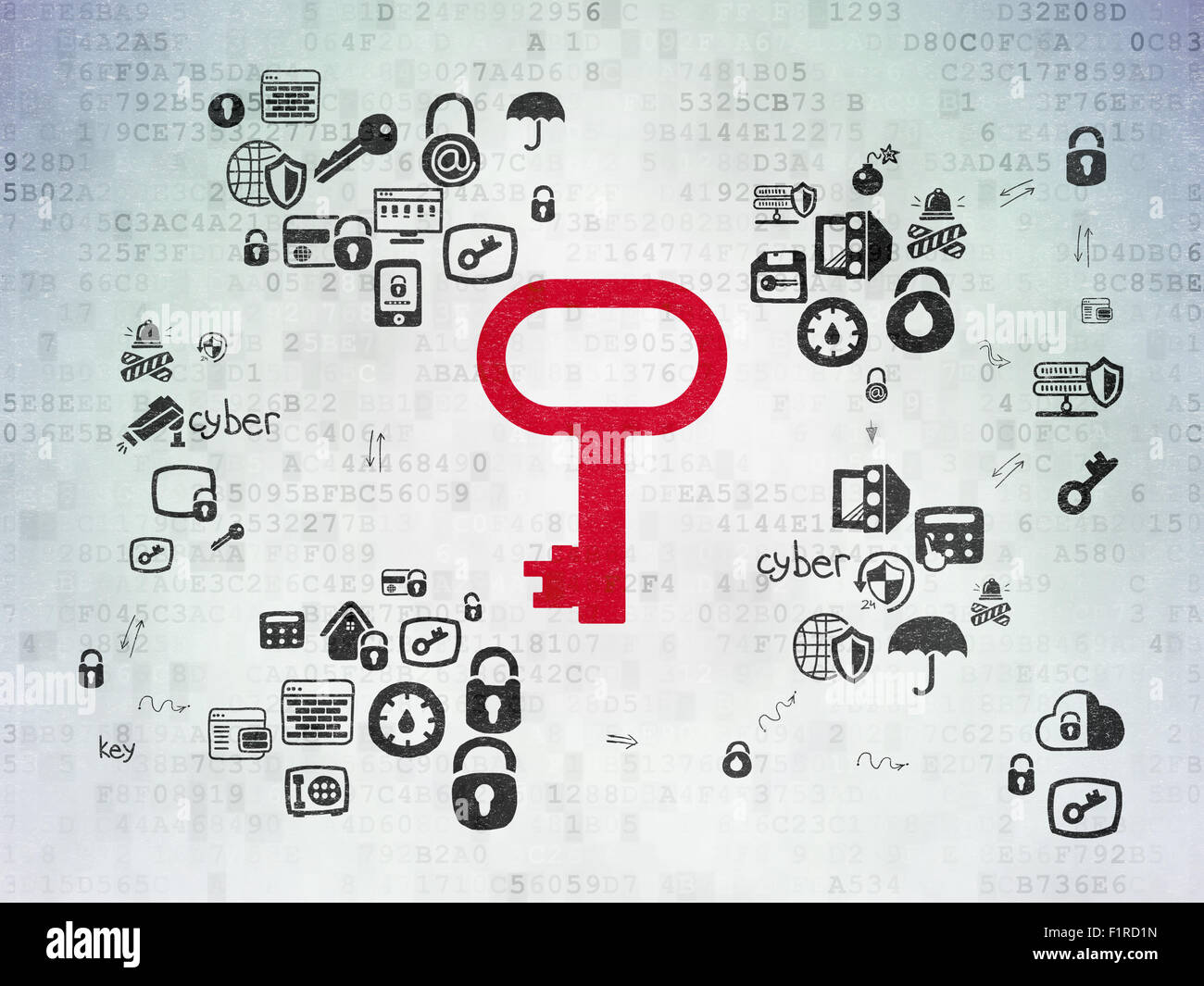Security concept: Key on Digital Paper background Stock Photo - Alamy