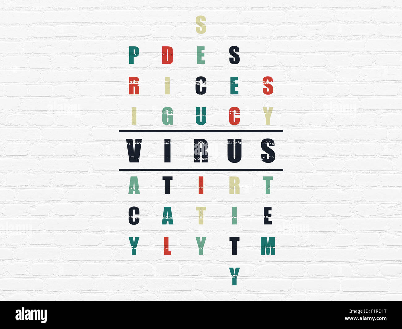 Protection concept: word Virus in solving Crossword Puzzle Stock Photo ...