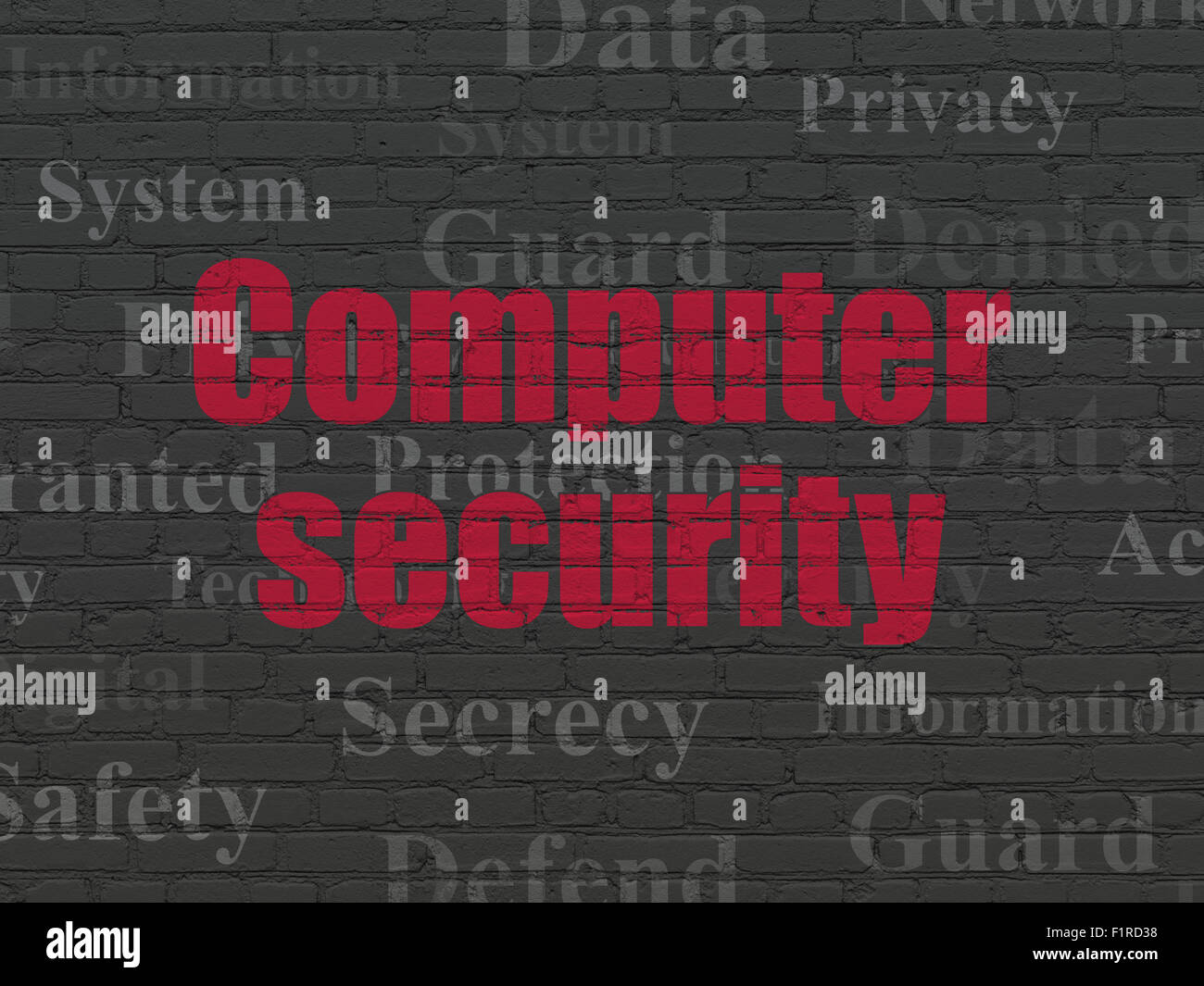 Safety concept: Computer Security on wall background Stock Photo - Alamy