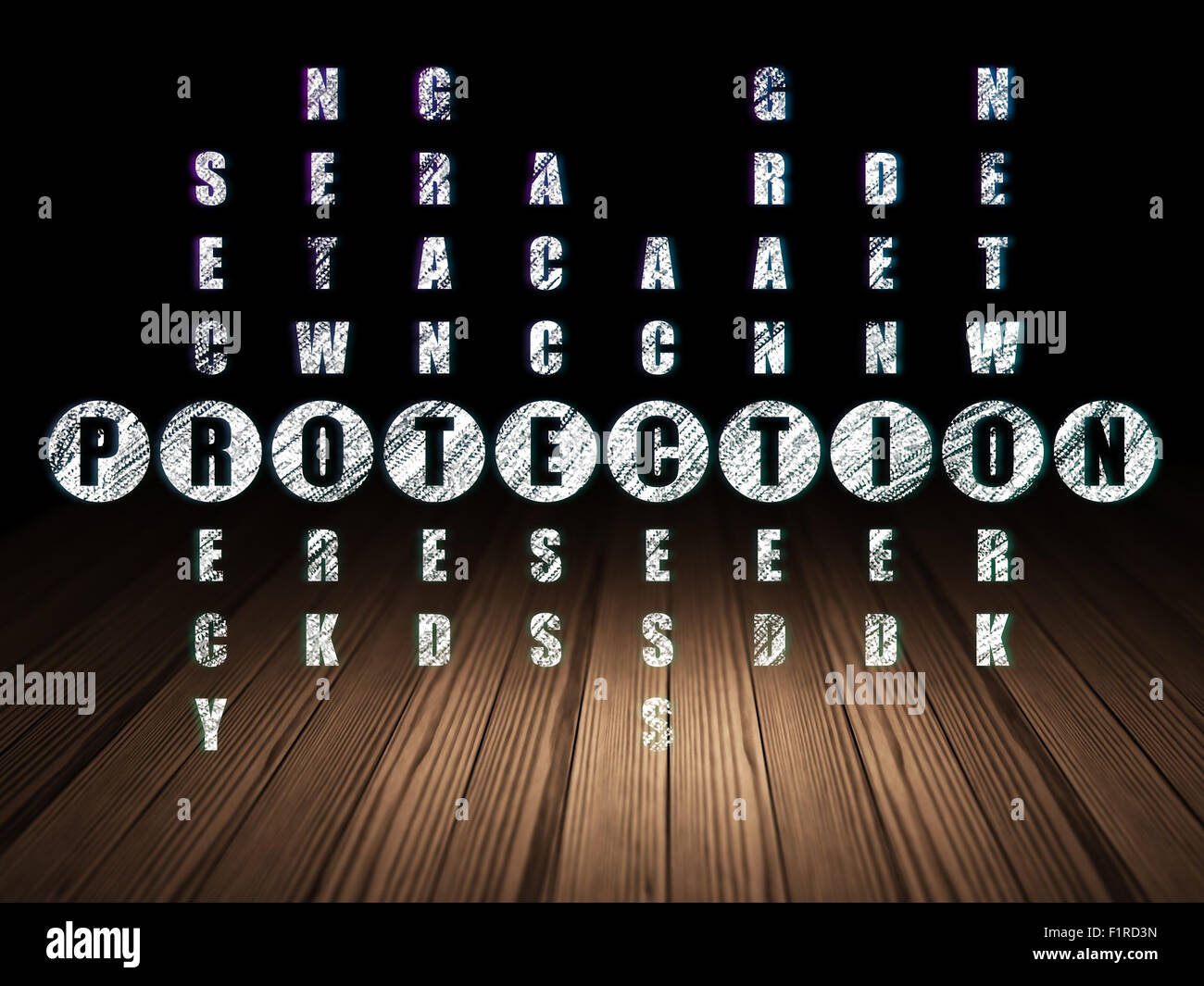 Protection concept: word Protection in solving Crossword Puzzle Stock ...