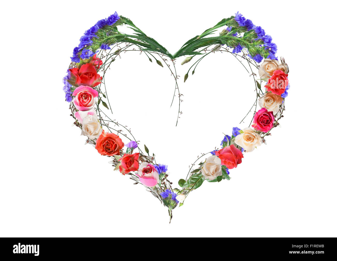 Heart shaped floral composition Stock Photo - Alamy