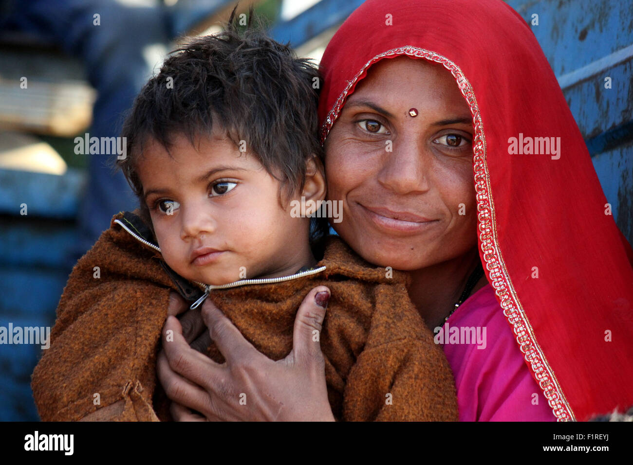 A beautiful Indian Mum with her son Stock Photo - Alamy