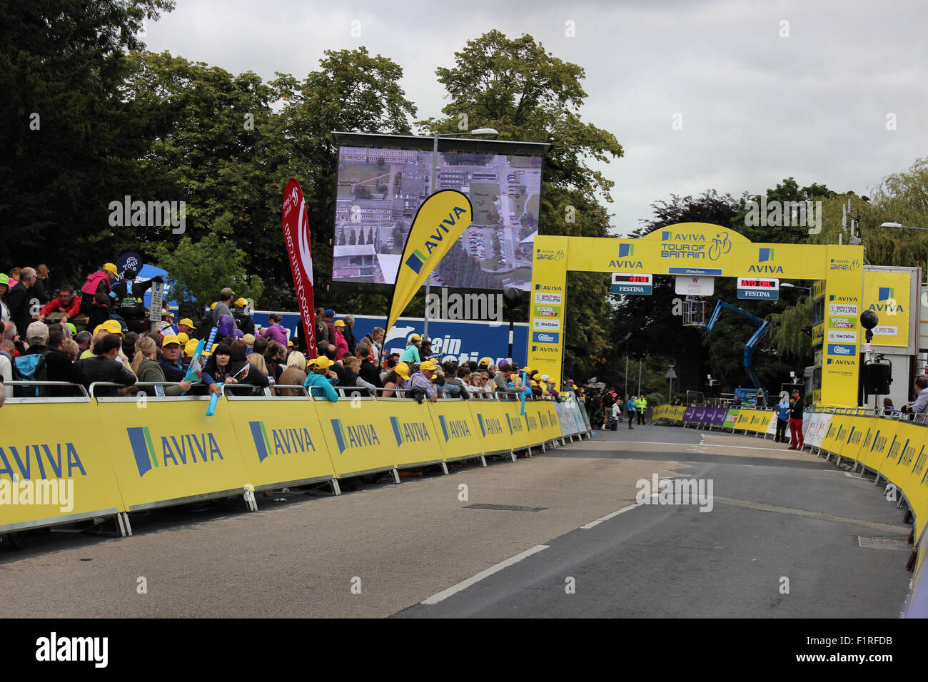 Wrexham, UK. 06th Sep, 2015. Finishing line of the Tour of Britain at ...