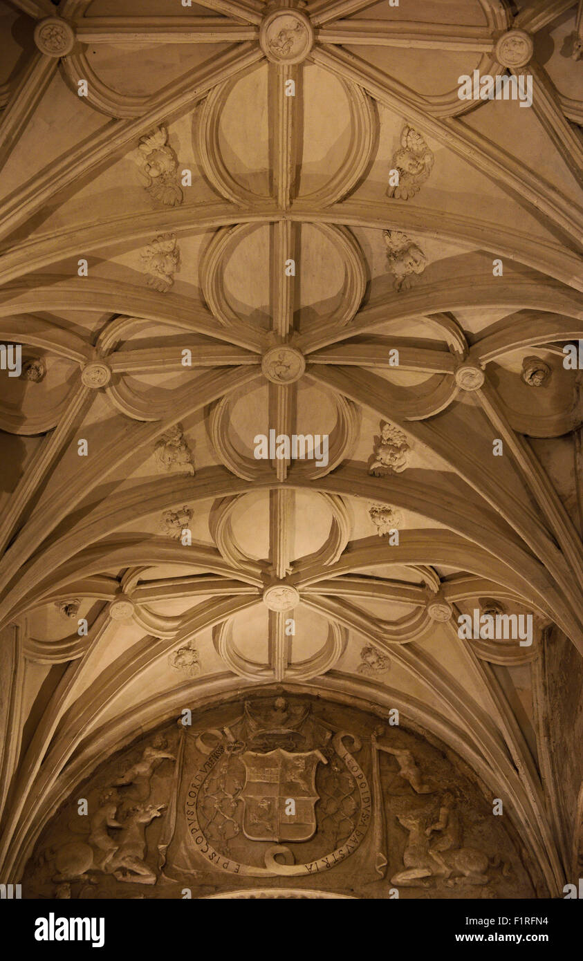 Ancient crest on high ceiling of the Hypostyle Prayer Hall in the ...
