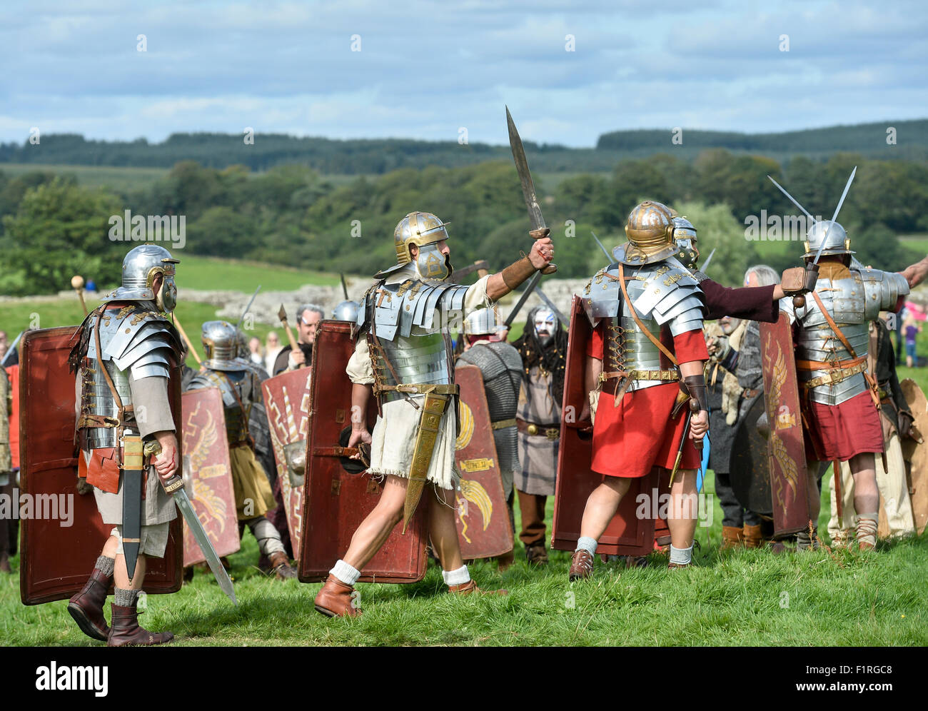 Hadrian's Wall, Cumbria, UK. Around 130 Roman re-enactors from across ...