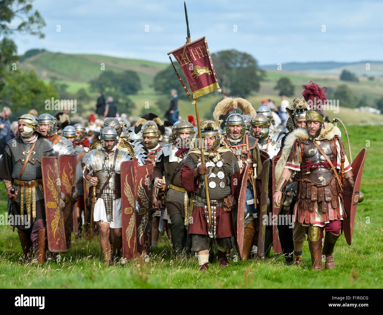 Hadrian's Wall, Cumbria, UK. Around 130 Roman re-enactors from across ...