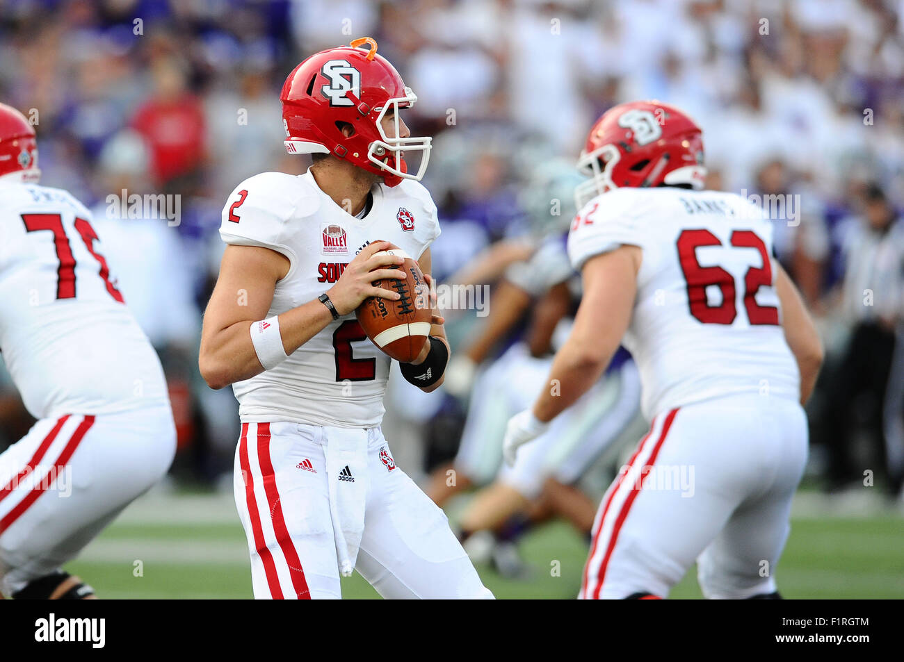 Manhattan, Kansas, USA. 05th Sep, 2015. With his mouth piece still ...