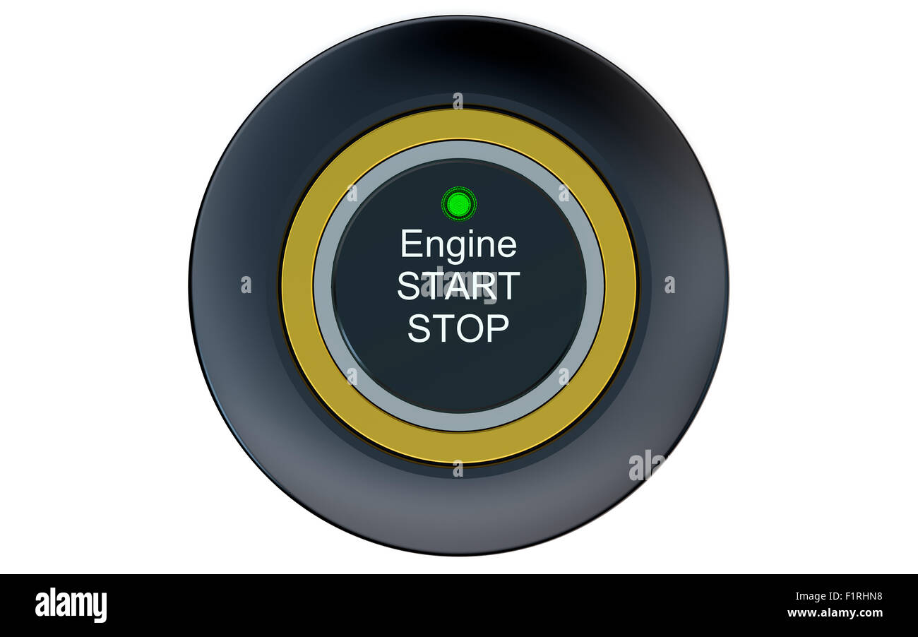 Ignition start button closeup isolated on white background Stock Photo ...