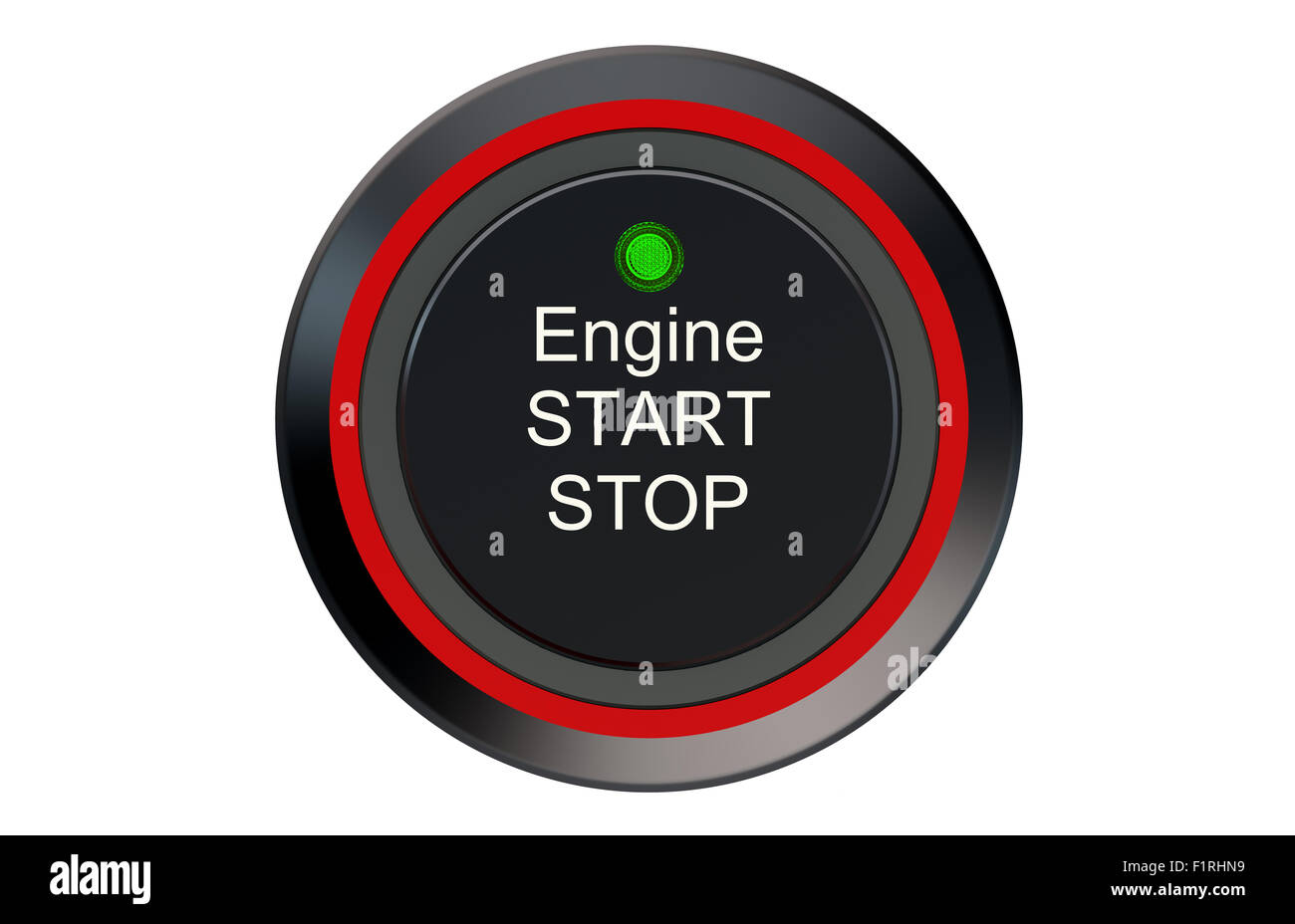 Ignition start button isolated on white background Stock Photo - Alamy