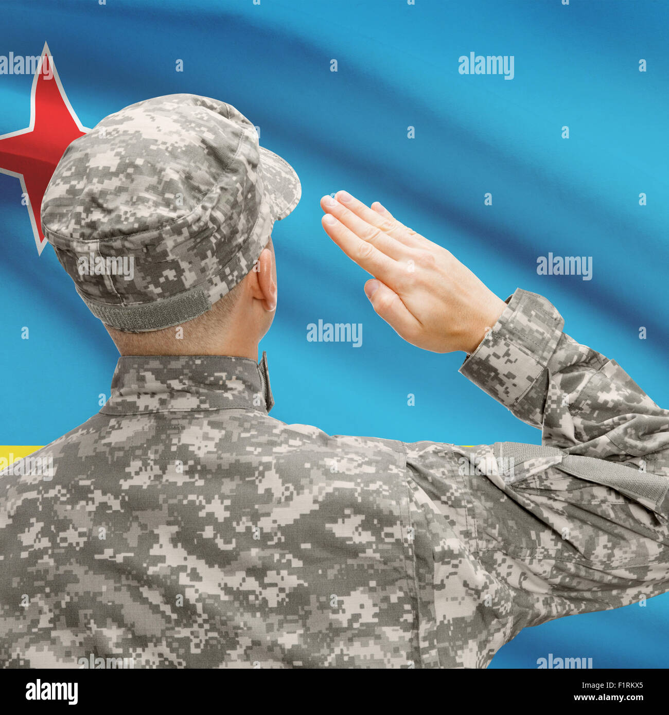 National military forces with flag on background conceptual series ...