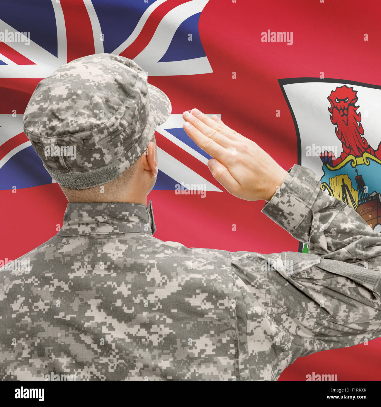 National military forces with flag on background conceptual series ...