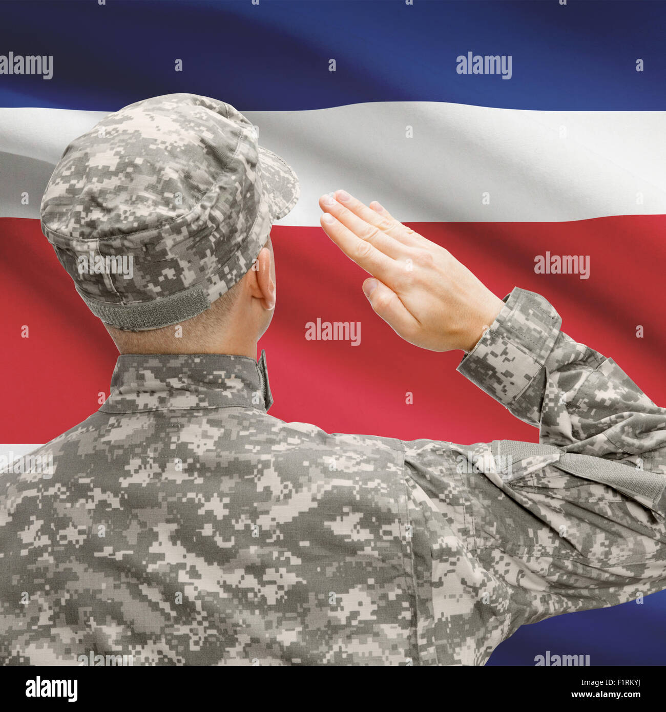 National military forces with flag on background conceptual series ...