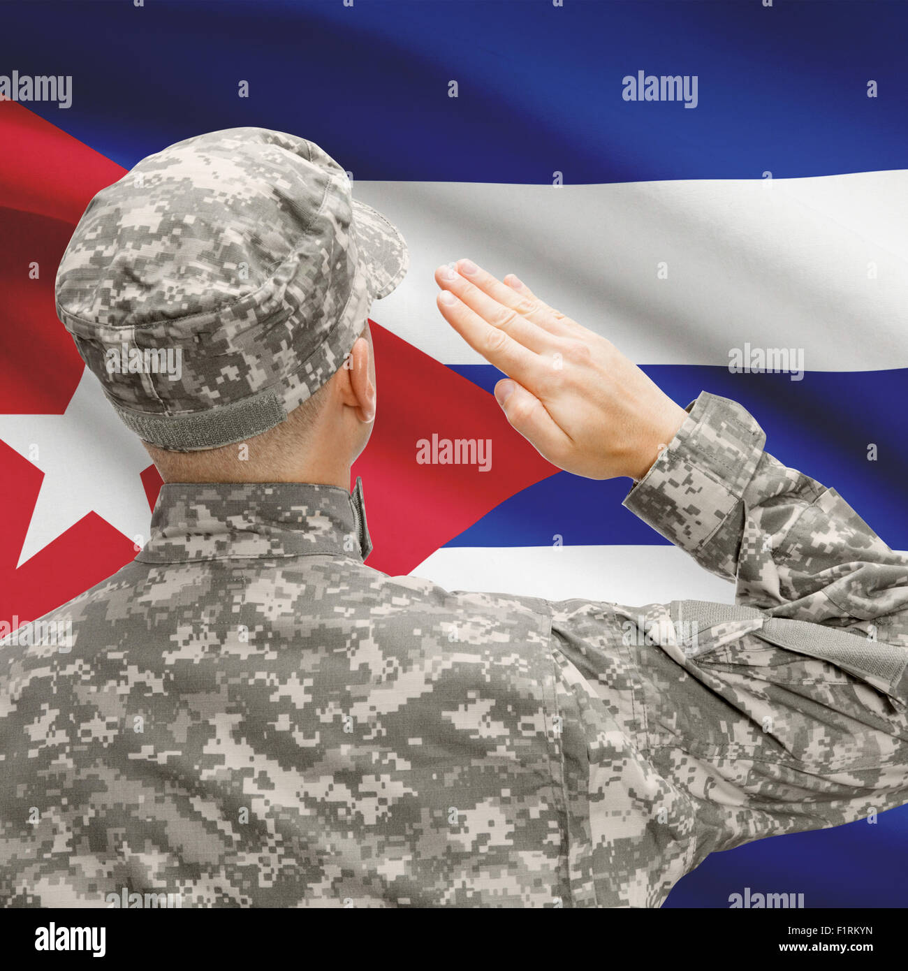 Cuba flag on a military uniform hi-res stock photography and images - Alamy