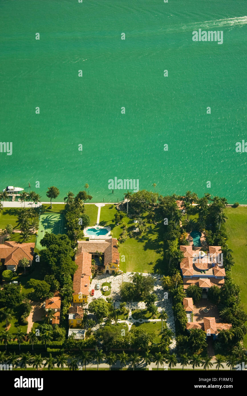 Aerial view of buildings at the waterfront, Miami, Florida, USA Stock ...
