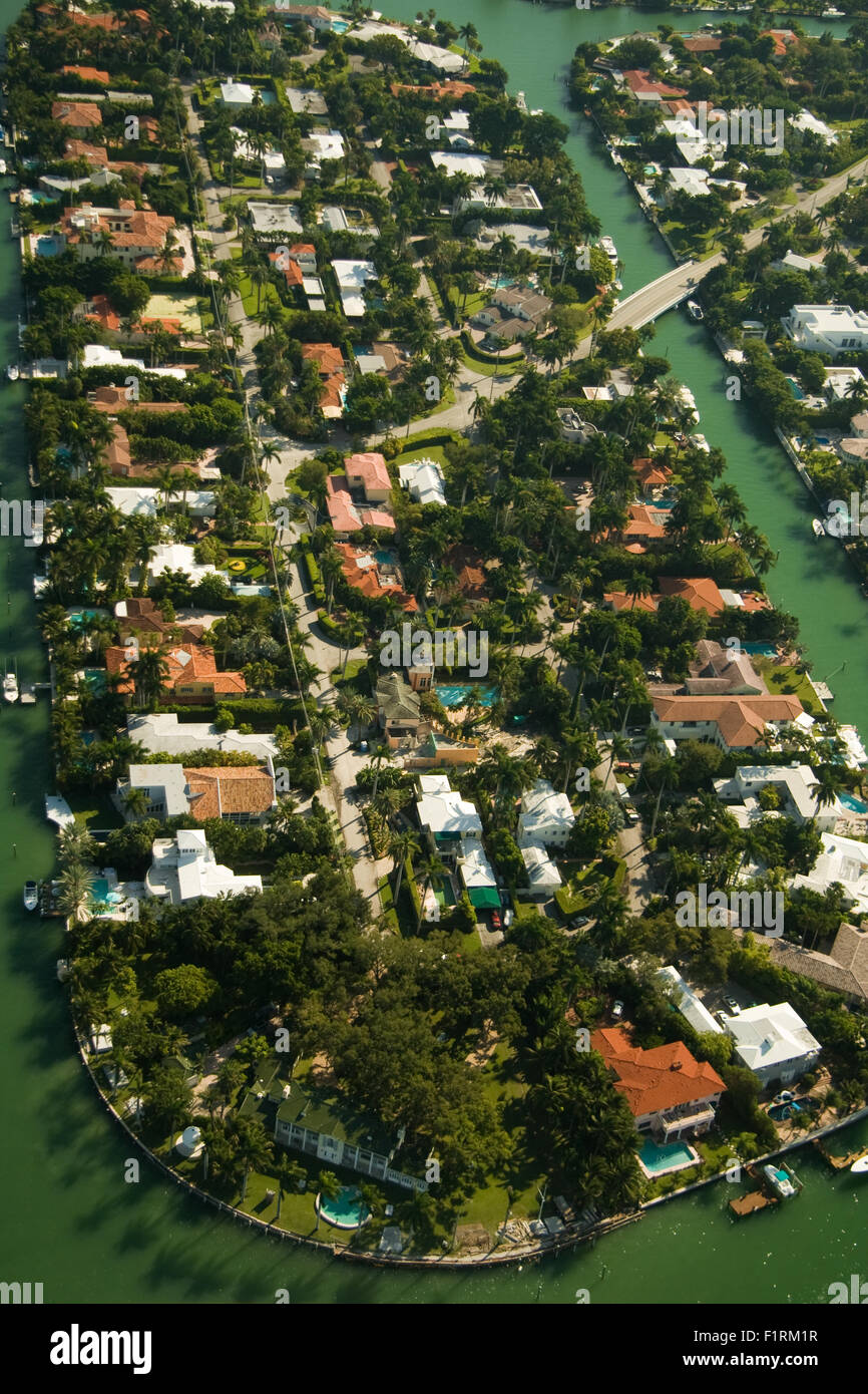 Aerial view of buildings at the waterfront, Miami, Florida, USA Stock ...