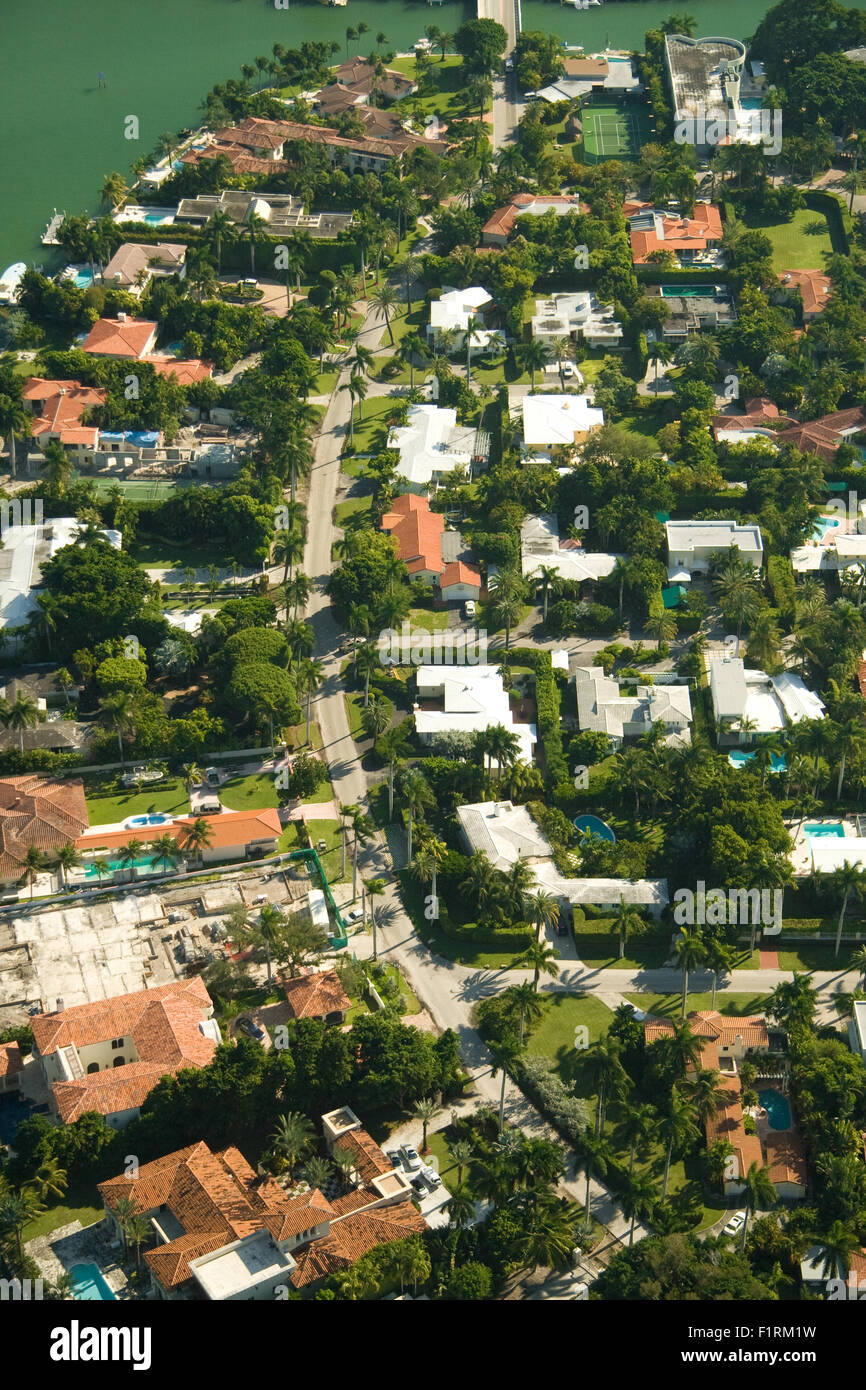 Aerial photography of generic real estate in the area of Miami, Florida ...