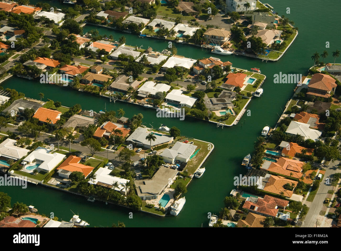 Aerial view of buildings at the waterfront, Miami, Florida, USA Stock ...