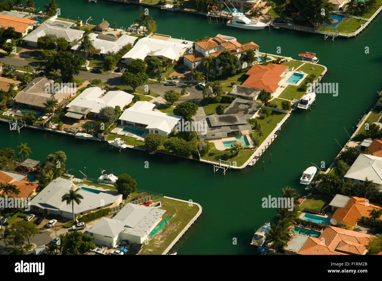 Aerial view of buildings at the waterfront, Miami, Florida, USA Stock ...
