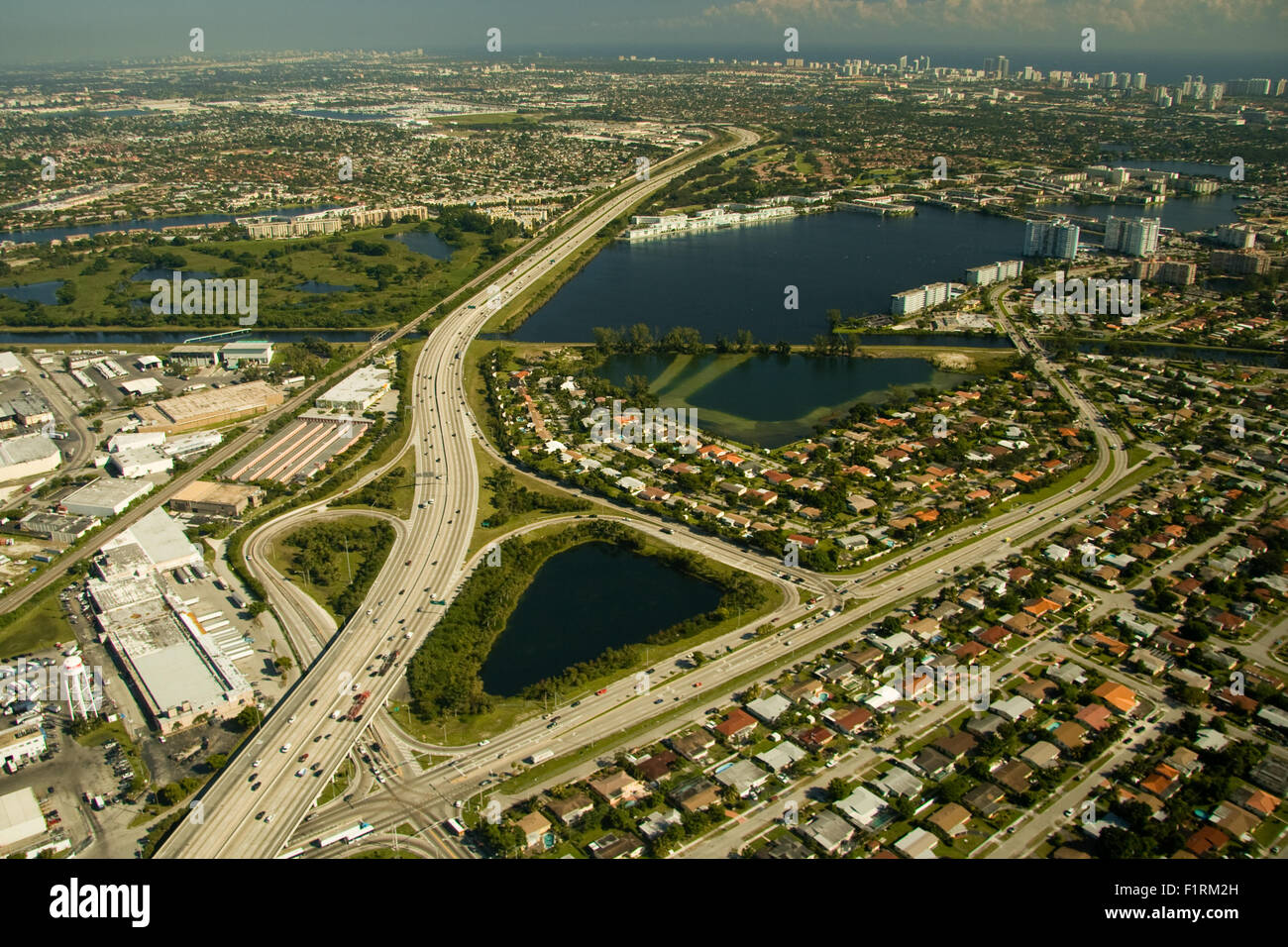Aerial view of Miami, Florida, USA Stock Photo - Alamy