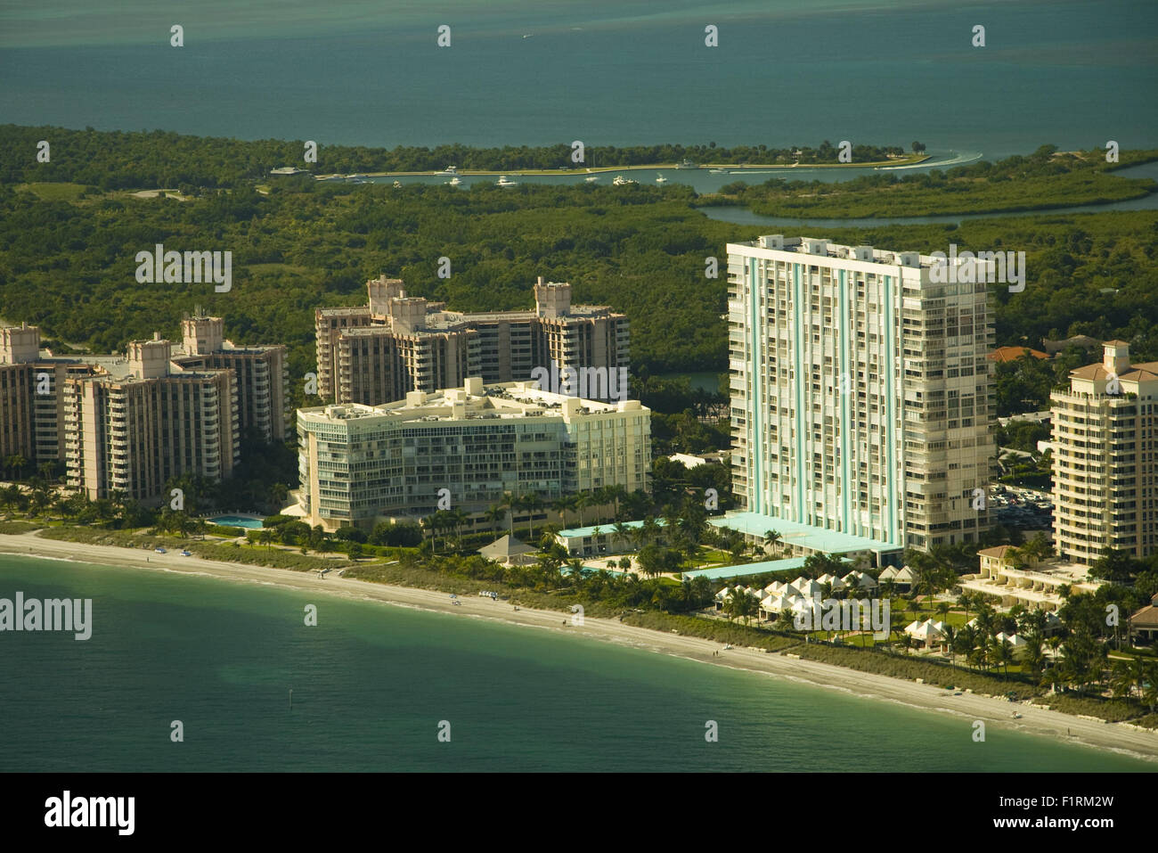 Aerial view of buildings at the waterfront, Miami, Florida, USA Stock ...
