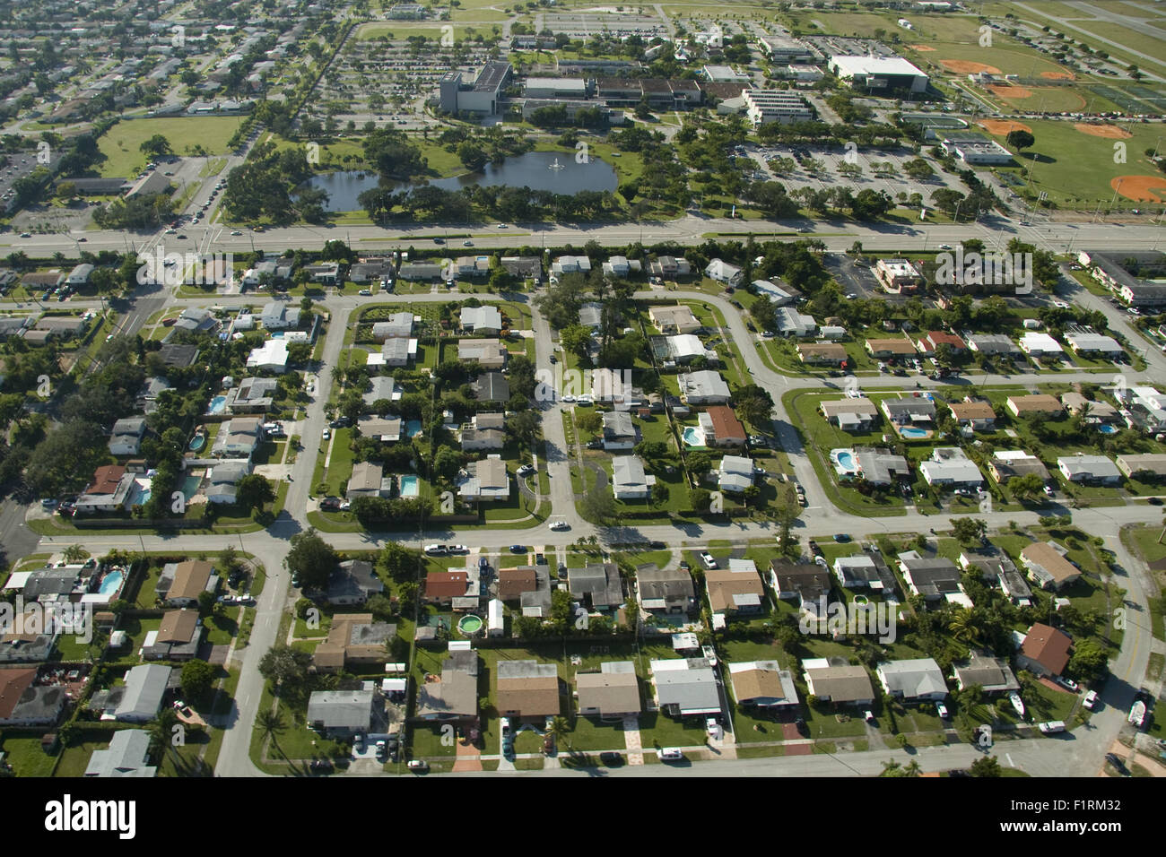 Aerial view of Miami, Florida, USA Stock Photo - Alamy