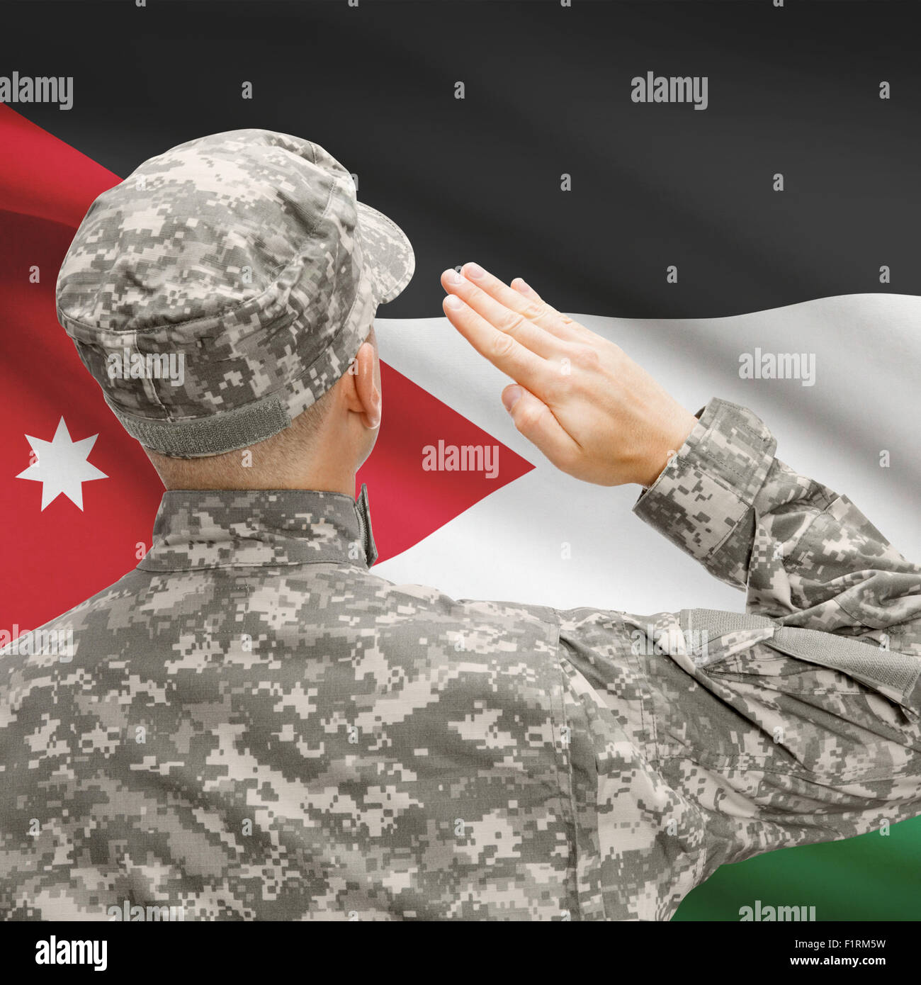 National military forces with flag on background conceptual series ...