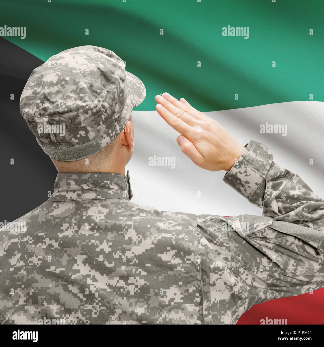 National military forces with flag on background conceptual series ...