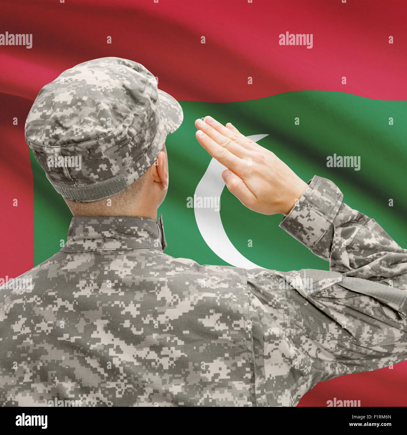 National military forces with flag on background conceptual series ...