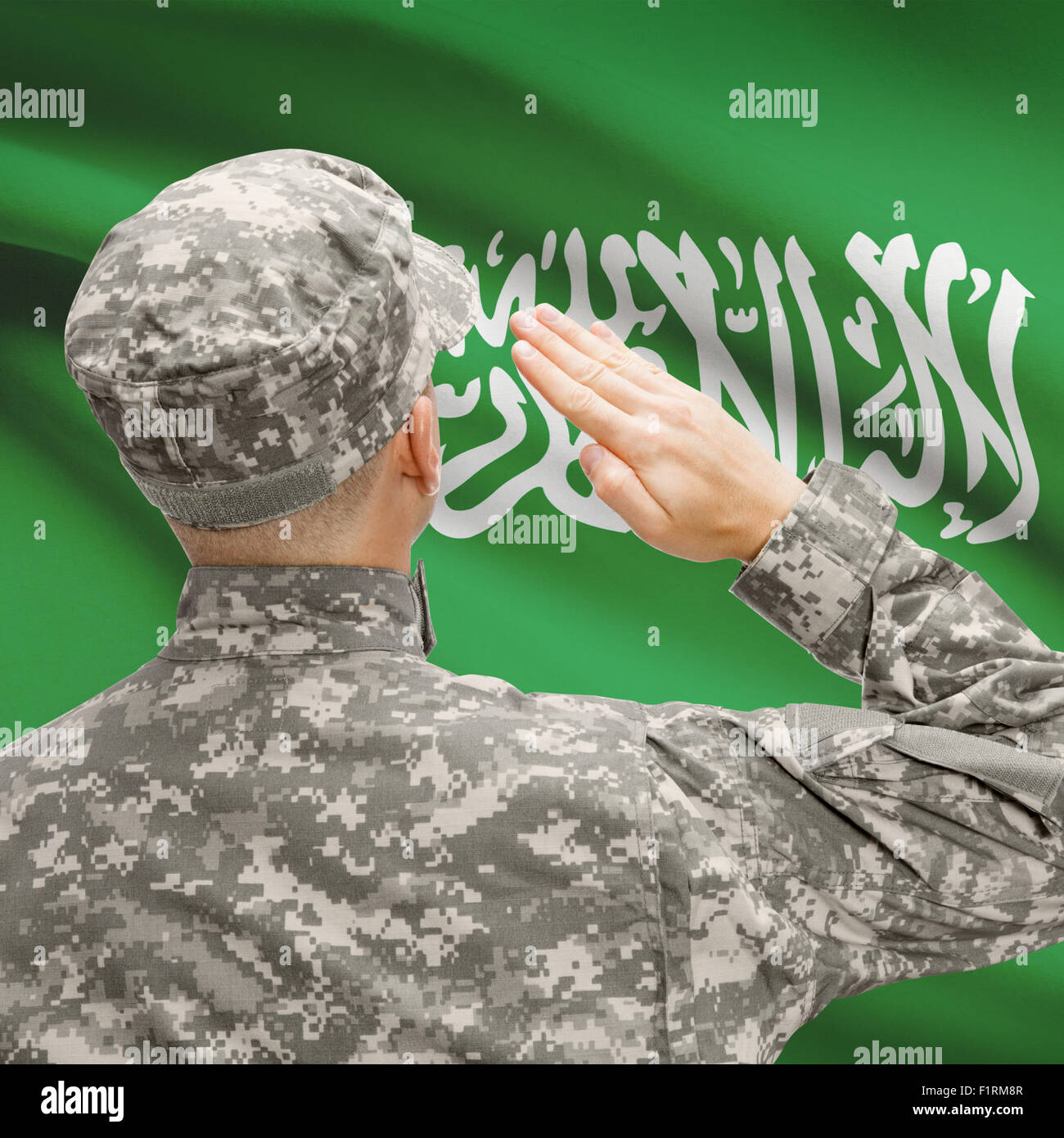 National military forces with flag on background conceptual series ...