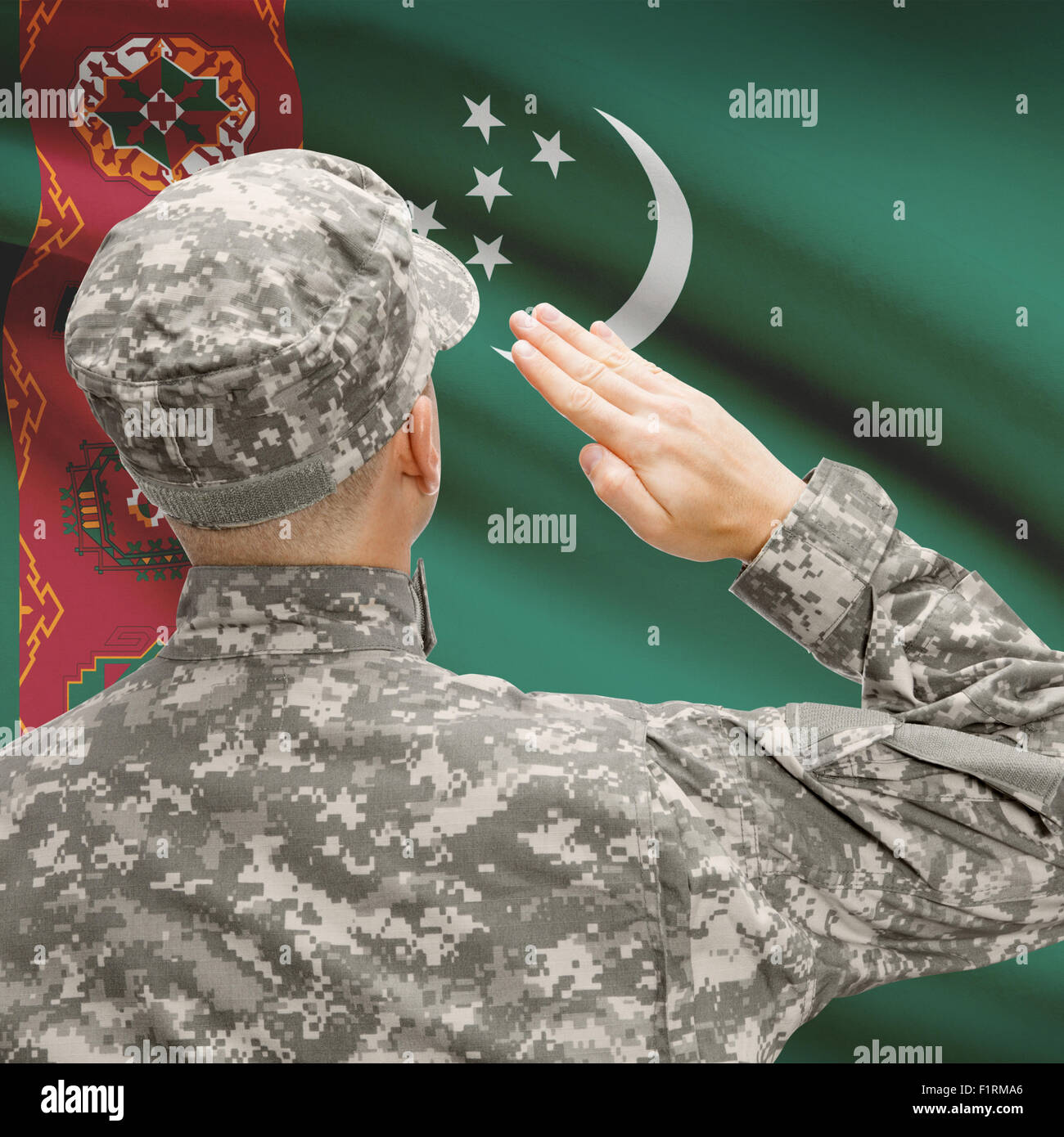 National military forces with flag on background conceptual series ...