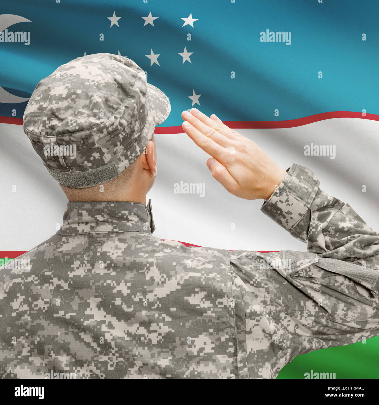 National military forces with flag on background conceptual series ...