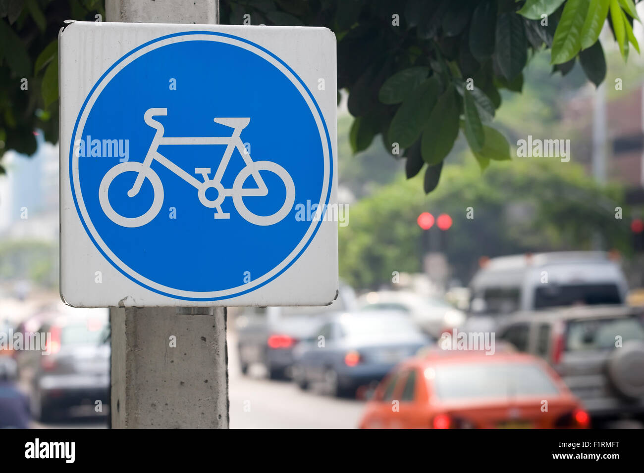 Sign Indicating Cycle Path Stock Photo - Alamy