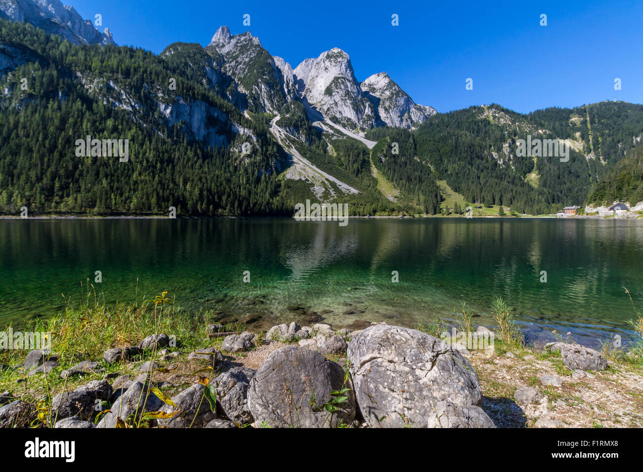 Beautiful landscape of mountains and lake on summertime, Gosausee lake ...