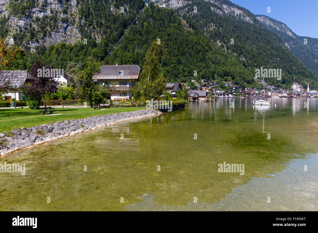Hallstatt town view in hi-res stock photography and images - Alamy