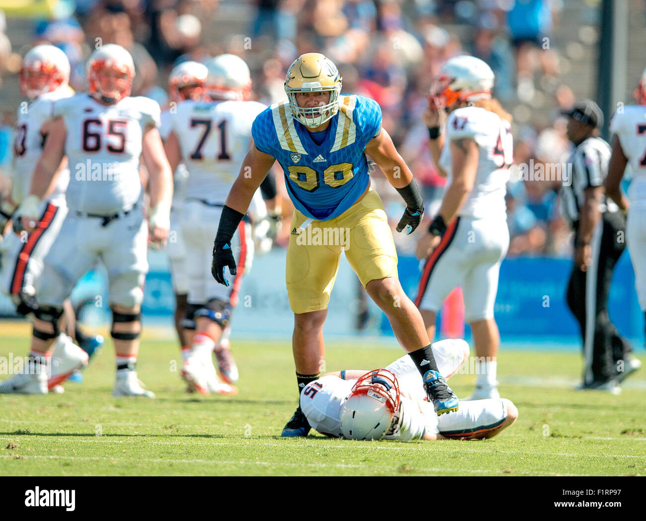 Pasadena, CA. 5th Sep, 2015. UCLA Bruins defensive lineman (99) Matt ...
