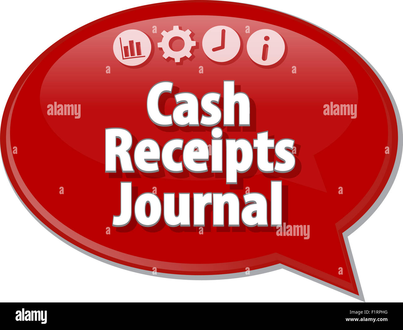 Speech bubble dialog illustration of business term saying Cash Receipts ...