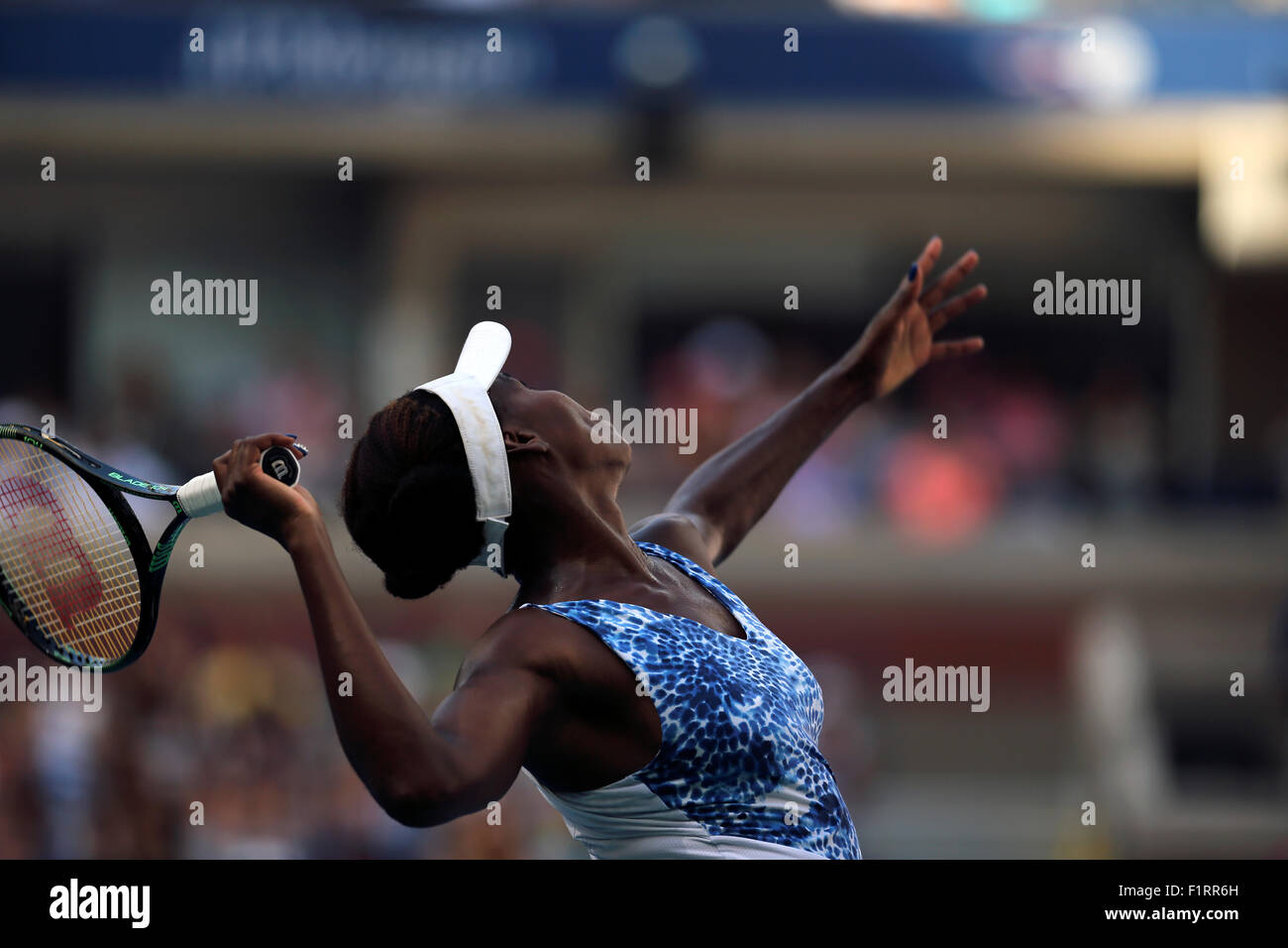 New York, USA. 6th September, 2015. Venus Williams serves to Annette ...