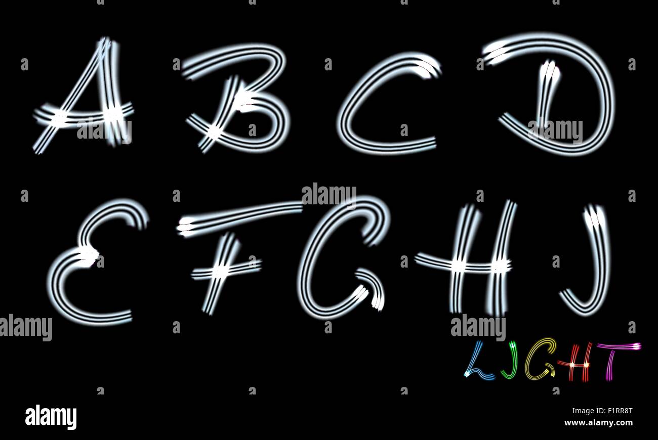 Neon abc letters symbol Stock Vector Images - Alamy